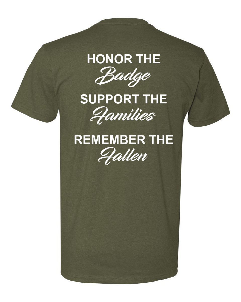 100 Club "Honor-Support-Remember" Shirt - Military Green – Customized LLC